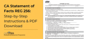 CA Statement of Facts REG 256: Step-by-Step Instructions & PDF Download ...