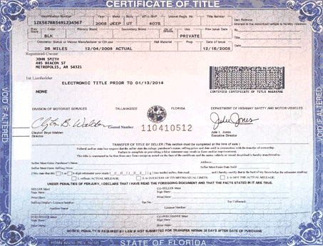 Bill Of Sale Car Title - CarTitles.com